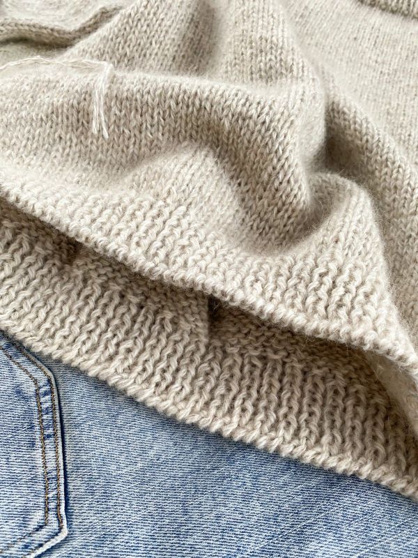 BA Sweater Knitting Pattern – Hip-Length, Folded Neck & Side Slits